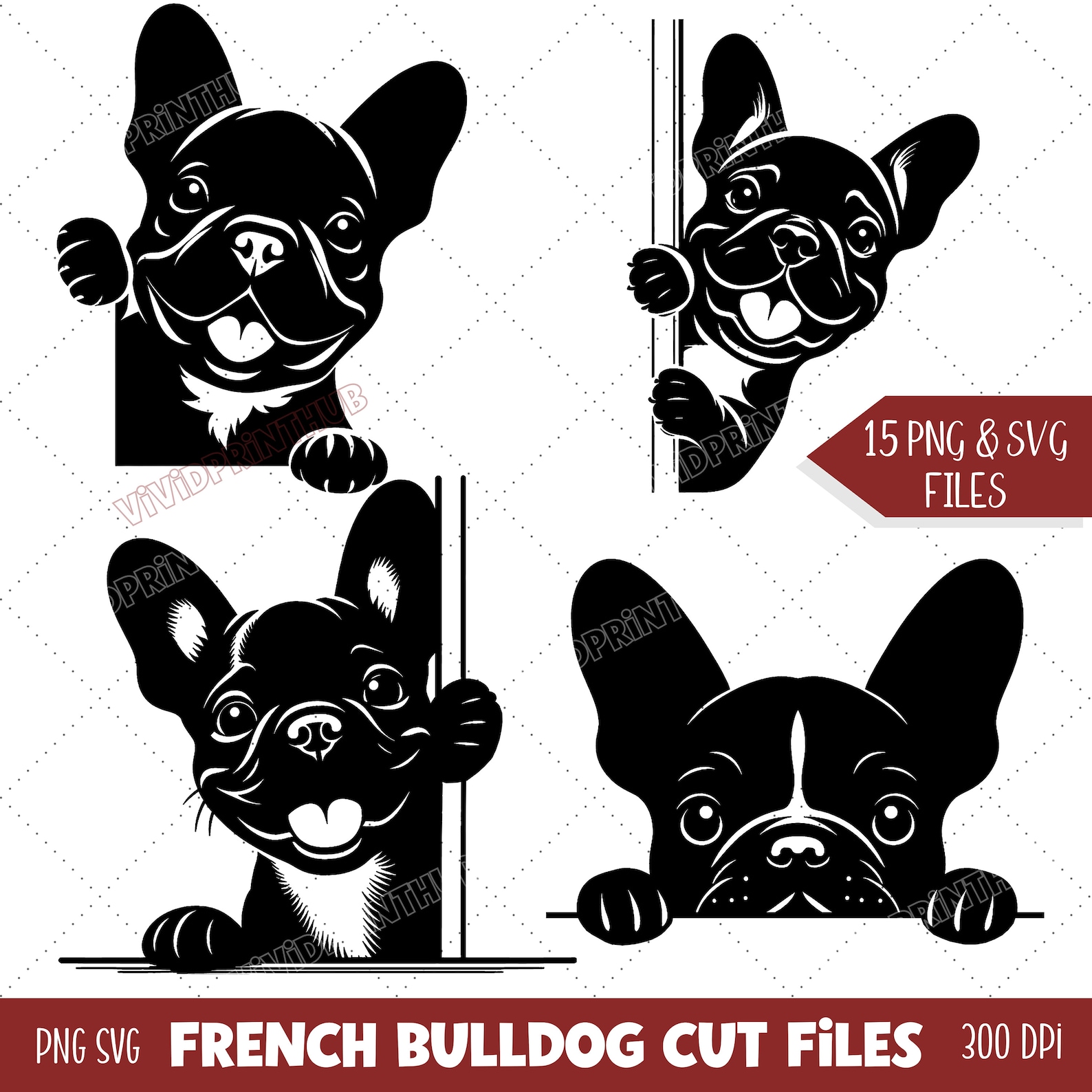 Peeking French Bulldog Svg Digital Download French Bulldog Svg & Png ...