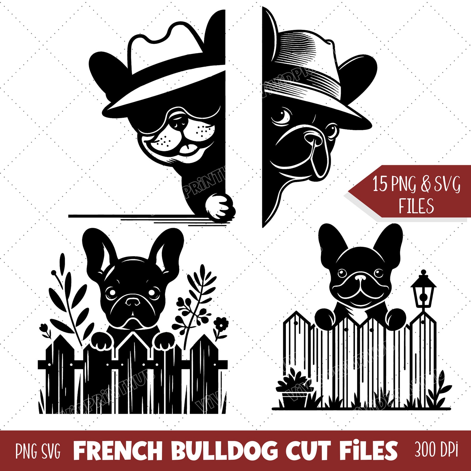 Peeking French Bulldog SVG, Frenchie Cut File. - Etsy