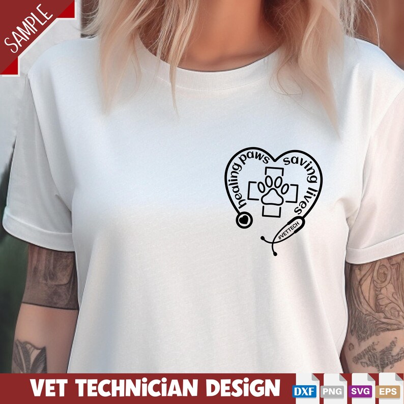 Vet Tech Gift SVG for Cricut Stethoscope Charm Veterinary Design Vet ...
