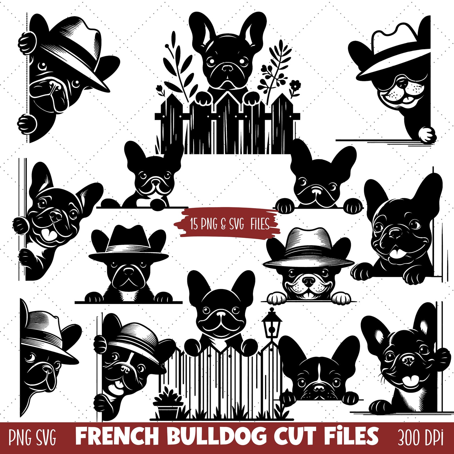 Peeking French Bulldog SVG, Frenchie Cut File. - Etsy