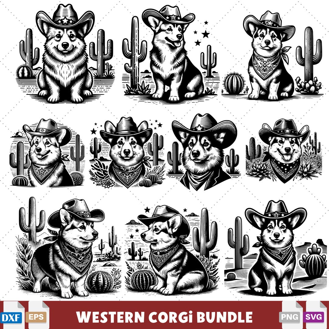 Western Corgi SVG Bundle Retro Corgi Shirt for Corgi Moms Funny Vintage ...