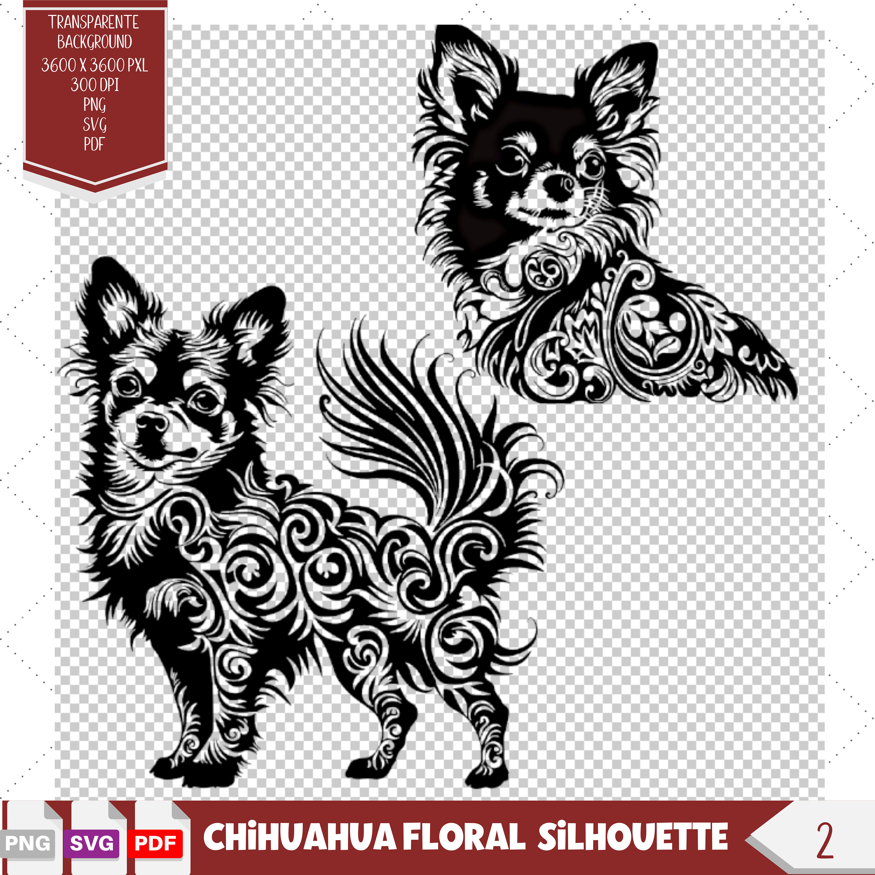 Adorable Chihuahua Dog Silhouette SVG, PNG for Dog Groomer & Mom Gifts ...
