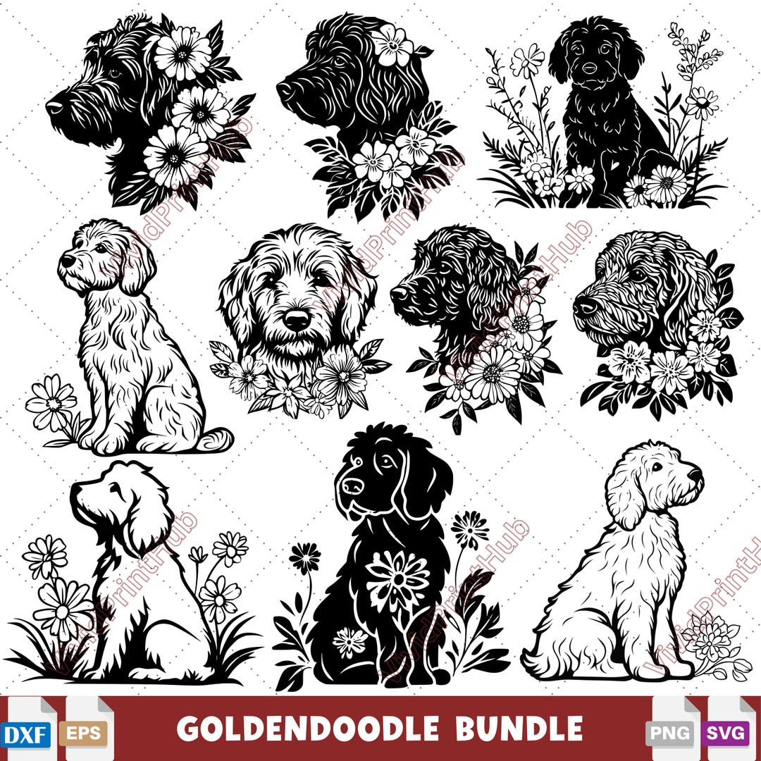 Goldendoodle SVG Bundle Laser Engraving DXG File for Keychain ...