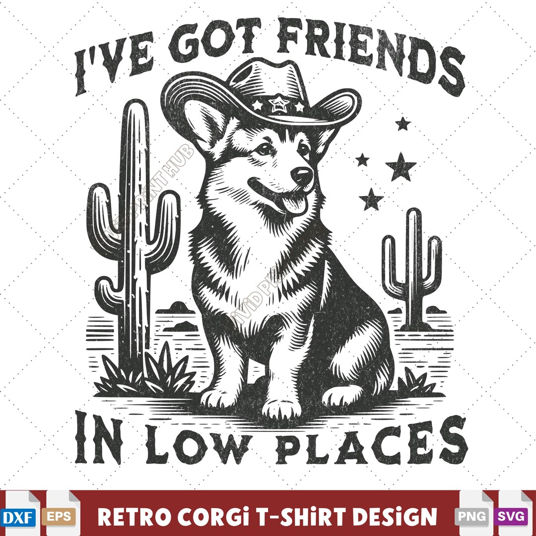 Western Corgi Design I've Got Friend Retro Corgi Shirt for Corgi Moms ...