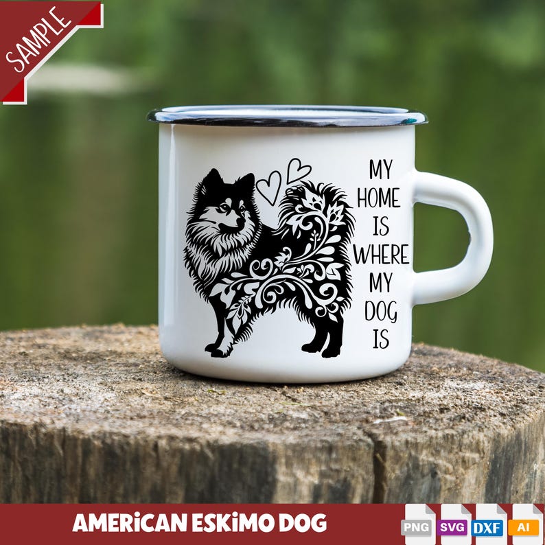 American Eskimo Dog SVG Bundle - Floral Dog Silhouettes & Breed Cut ...
