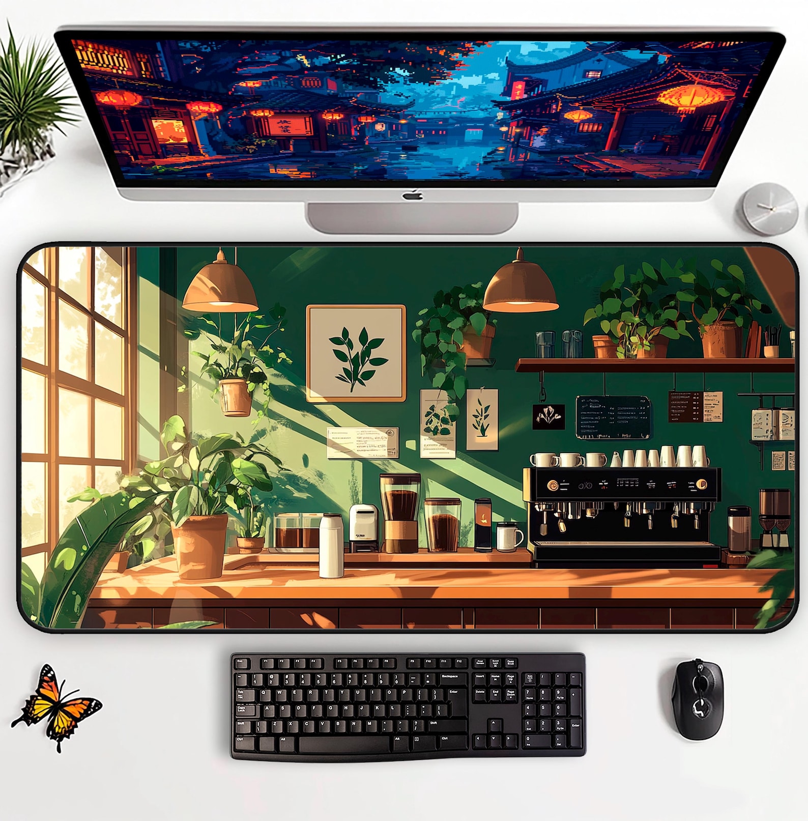 Studio Ghibli Cozy Coffee Shop Desk Mat Aesthetic Ghibli Lover Art ...