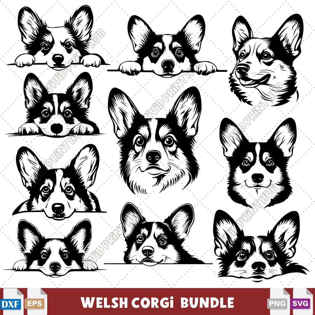 Peeking Corgi SVG Bundle for Cricut & Laser Engraving Corgi Mom Gift ...