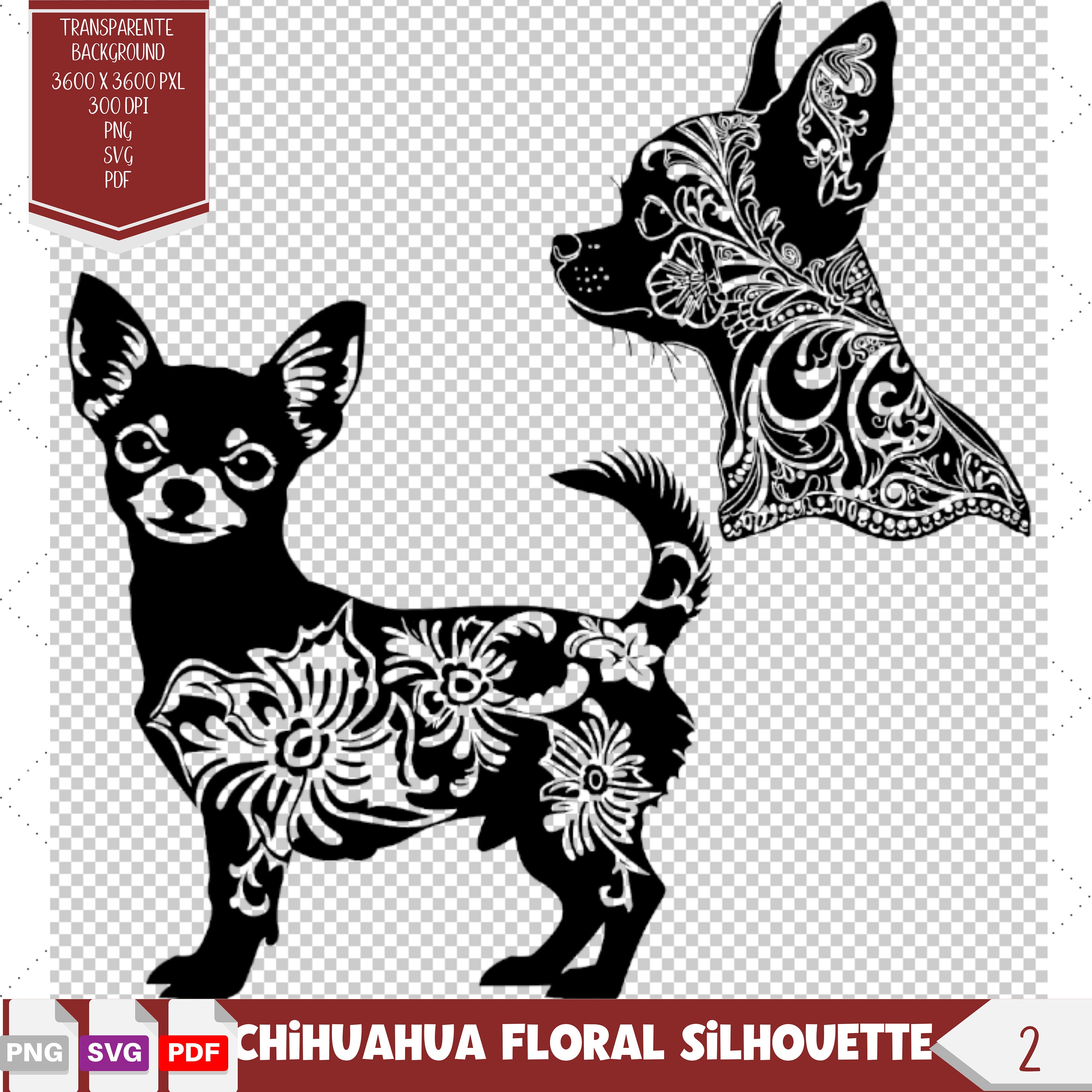 Adorable Chihuahua Dog Silhouette SVG, PNG for Dog Groomer & Mom Gifts ...