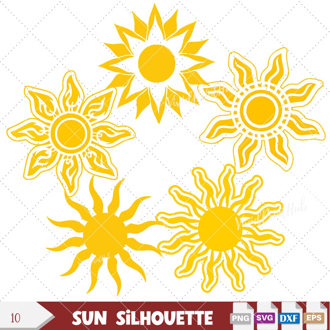 Cute Sun SVG Bundle for Cricut, Sunshine SVG Files, Summer Beach Sun ...