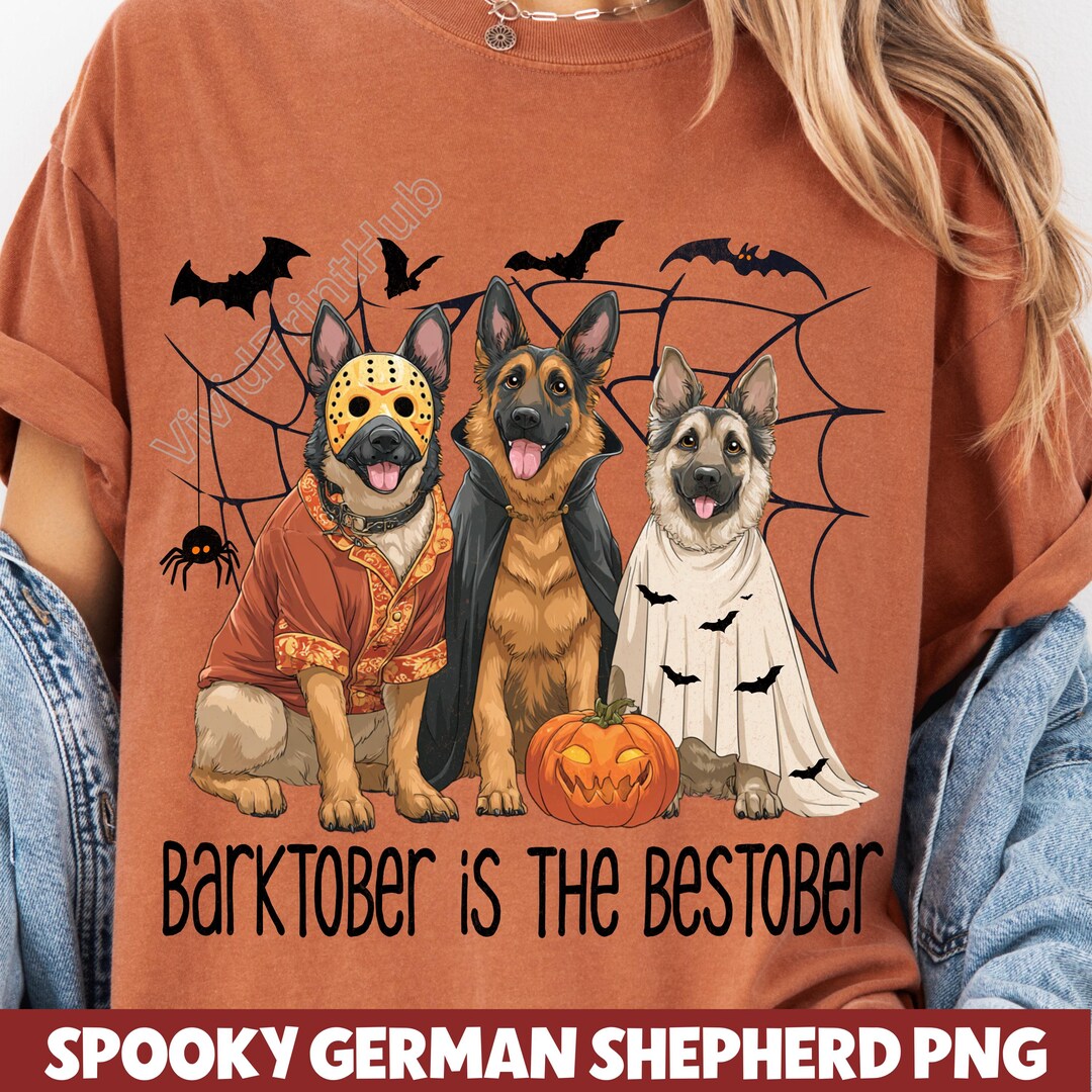 Spooky German Shepherd PNG Halloween Dog Mom Shirt Design Spooky Season ...