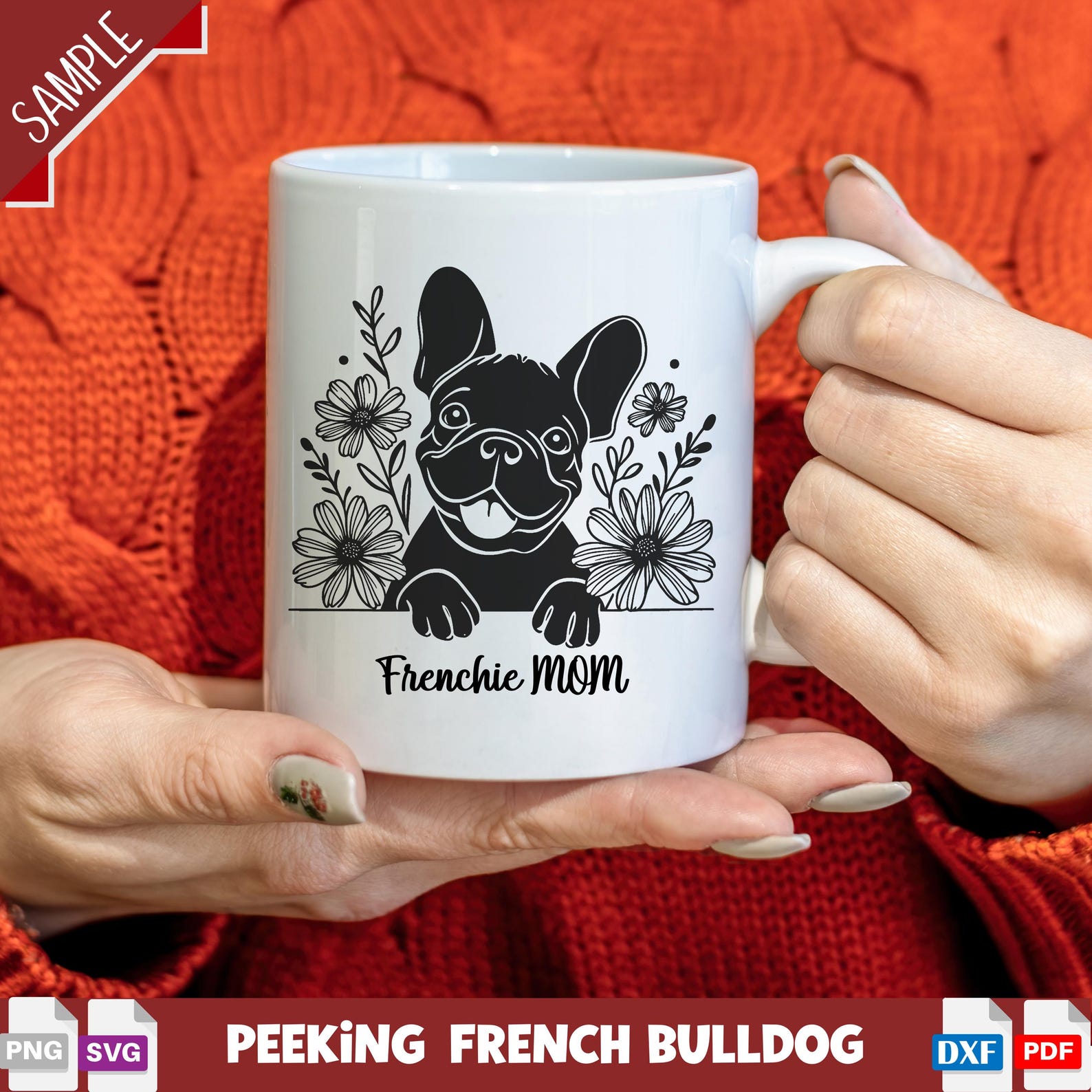 Peeking French Bulldog SVG for Crafts and DIY Projects Frenchie Design ...
