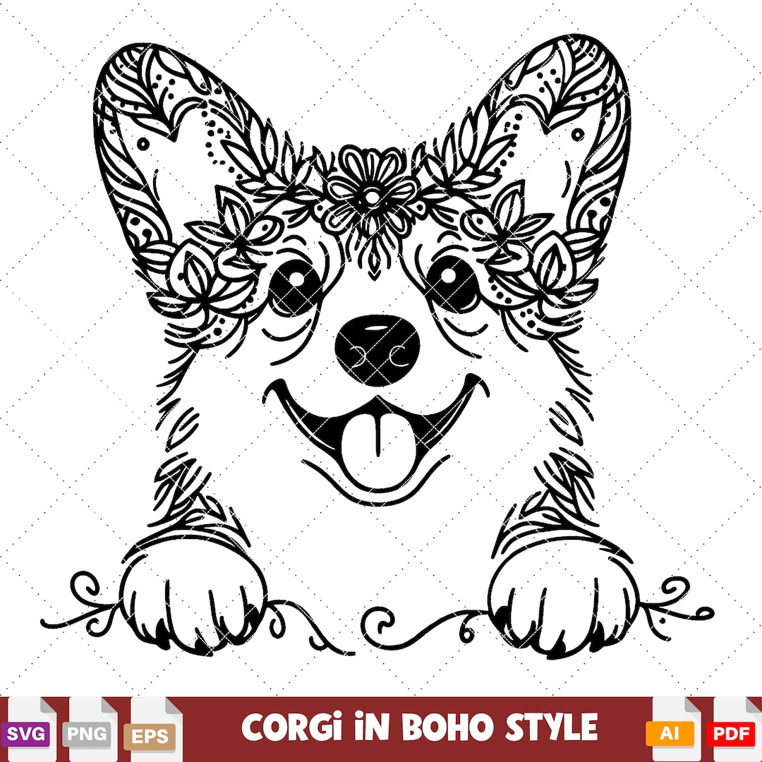 Custom Pembroke Welsh Corgi SVG - Boho Style Dog Mom Gift ...