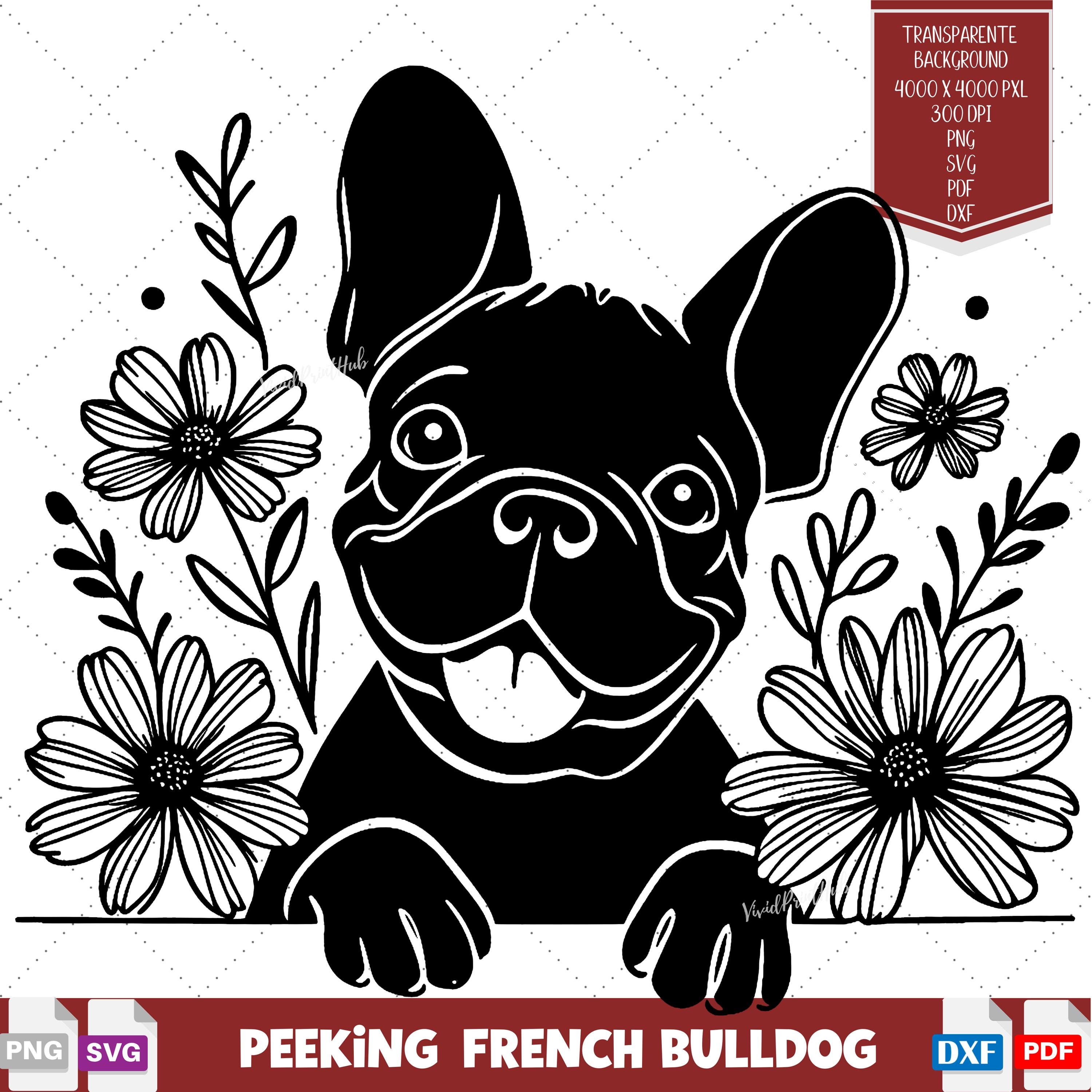 Peeking French Bulldog SVG for Crafts and DIY Projects Frenchie Design ...