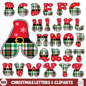 Christmas Doodle Alphabet Letters Bundle, Whimsical Alphabet Letters ...