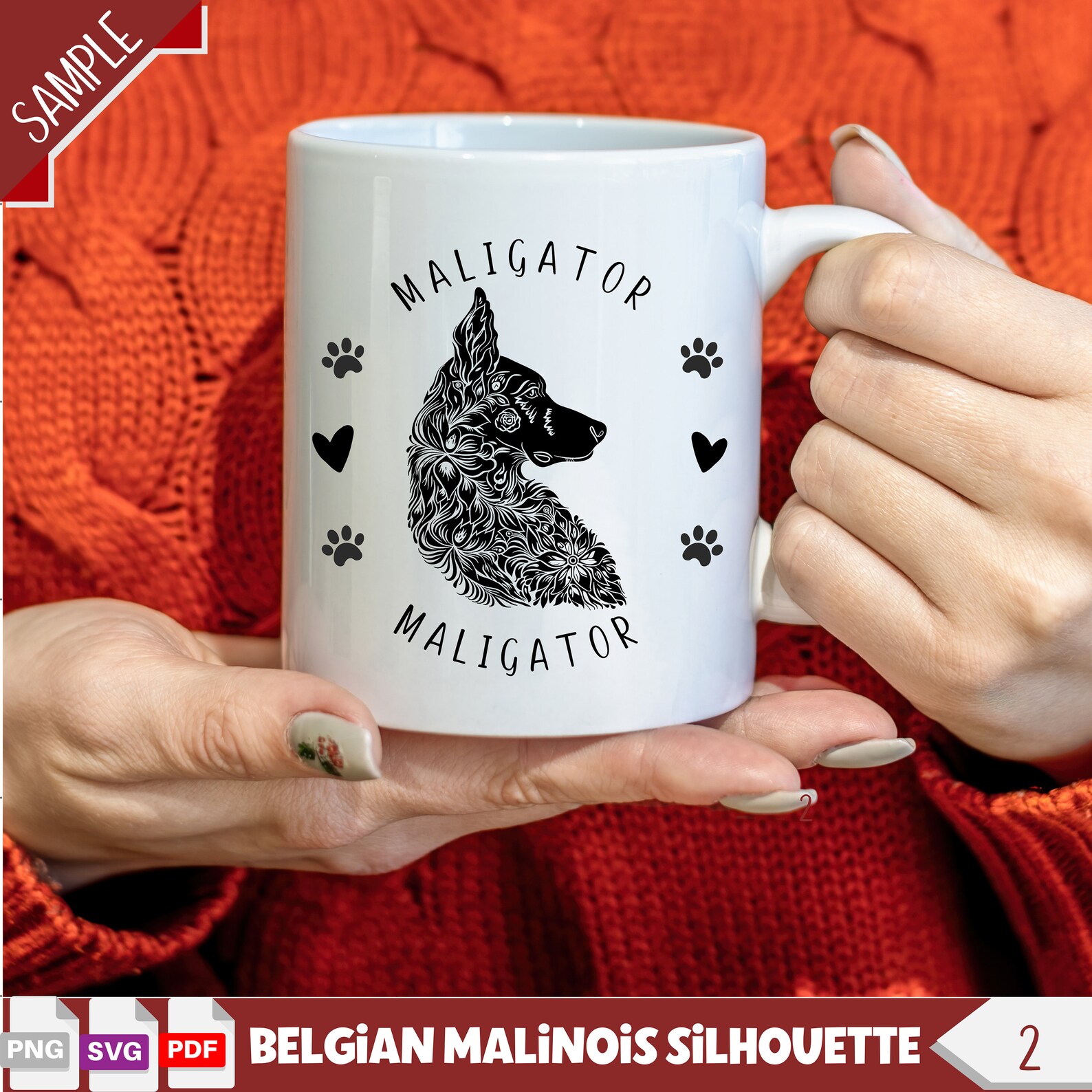 Belgian Malinois Dog Mom Gift, Malinois Sticker & Ornament Set ...