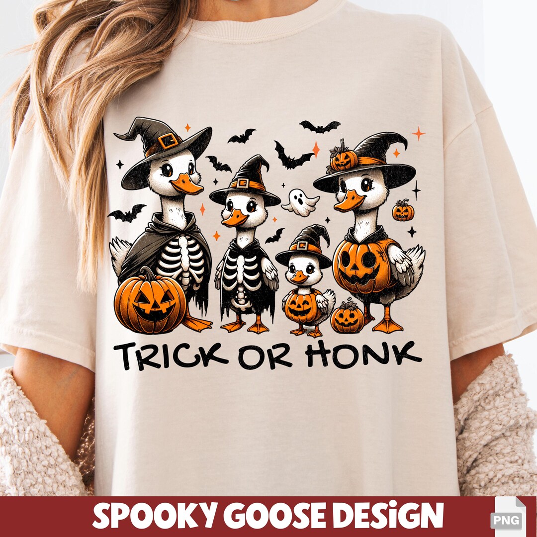 Cute Spooky Goose PNG, Creepy Funny Halloween T-shirt Design, Trending ...