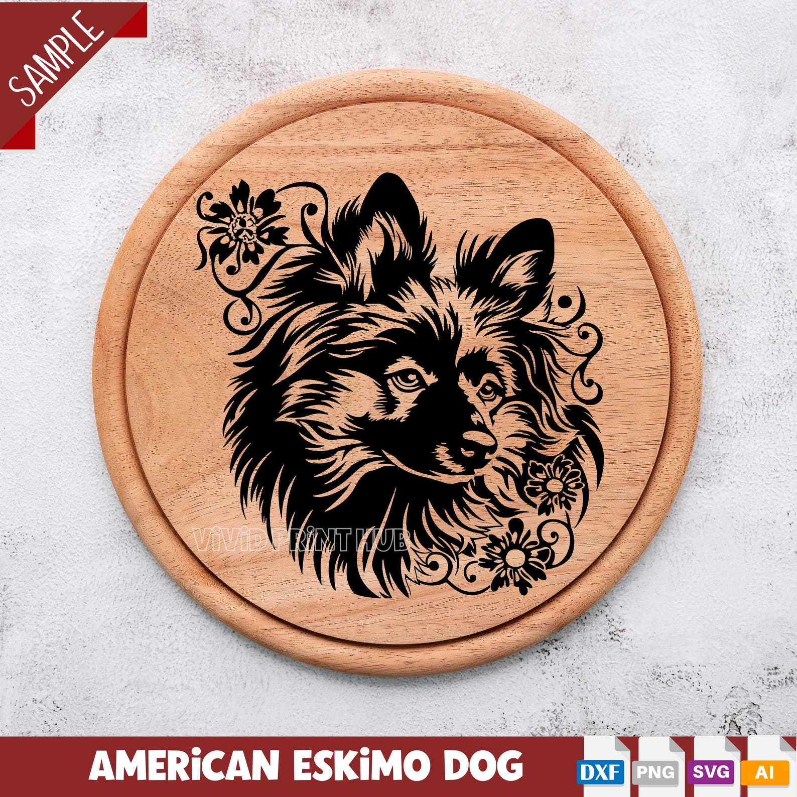 American Eskimo Dog SVG Bundle - Floral Dog Silhouettes & Breed Cut ...