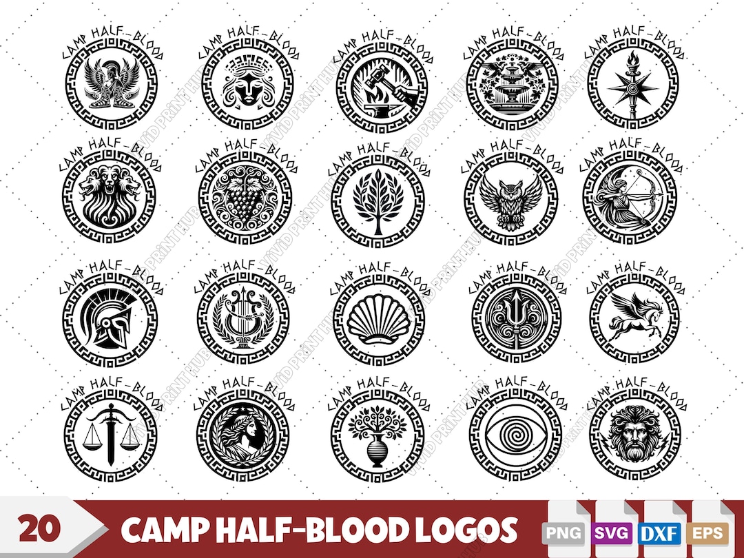 Camp Half-blood 20 SVG Bundle, Camp Half-blood Cabin Logos PJO SVG ...