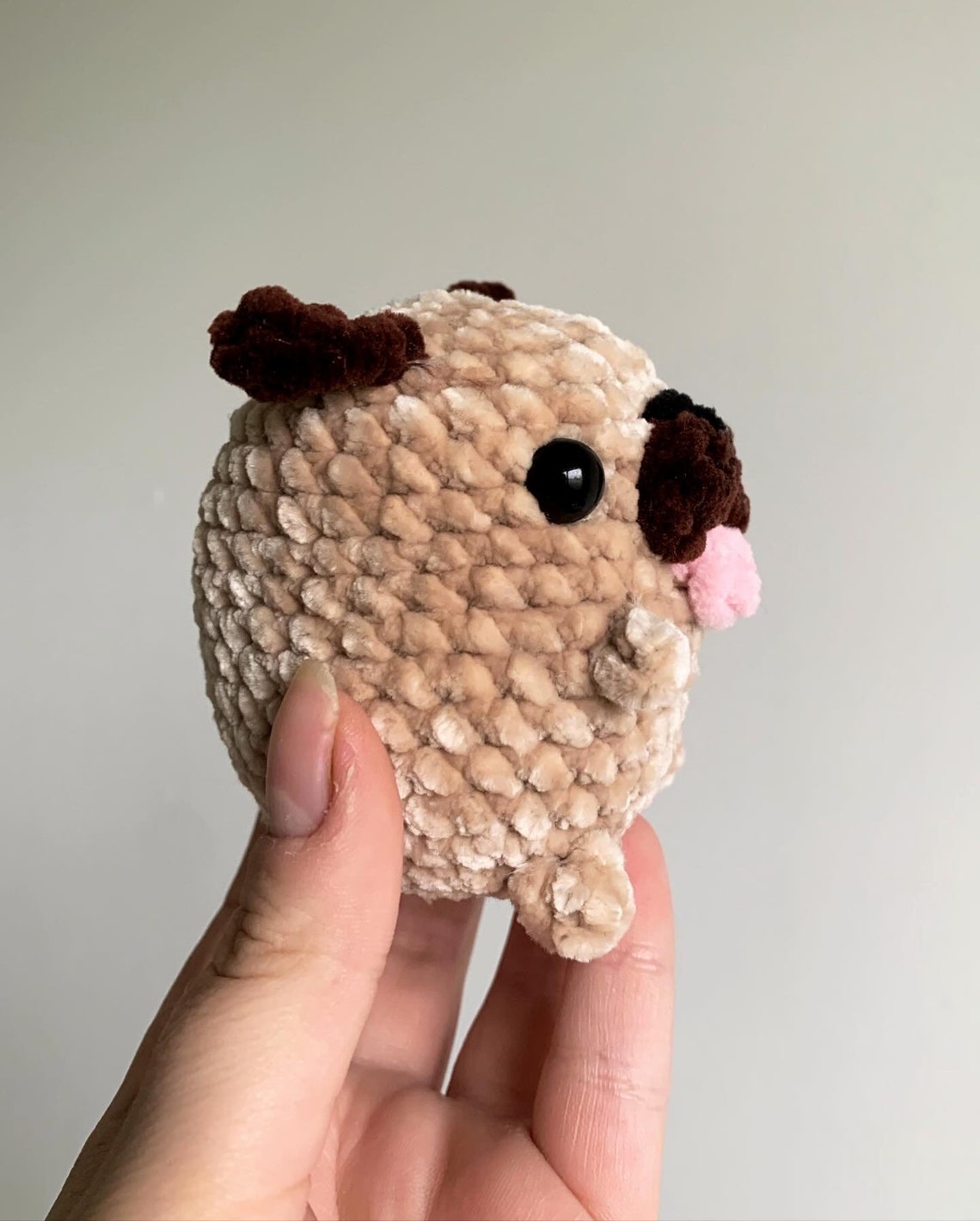 Crochet Handmade Potato Pug Dog Amigurumi Plushie - Etsy