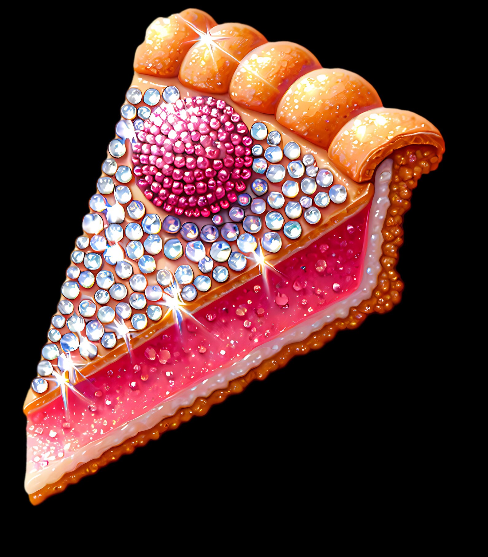 Slice of Rhinestone Pie PNG, Girly Design With NO Background - High ...