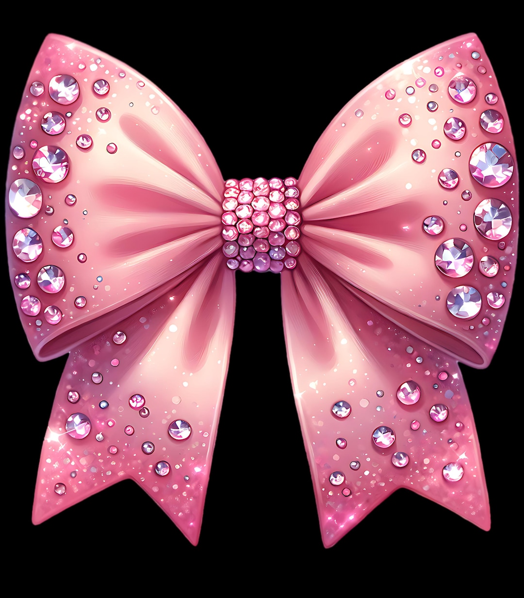 Silky Pink Bow PNG, Rhinestones, Bow Design With NO Background - High ...