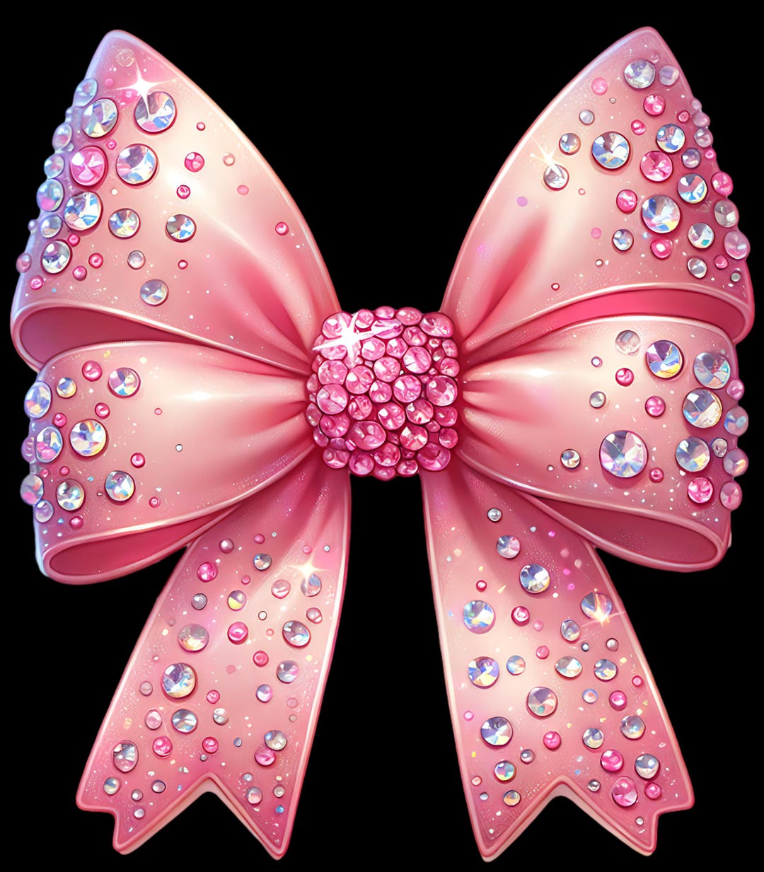 Pink Rhinestone Bow PNG, Coquette Design With NO Background - High ...