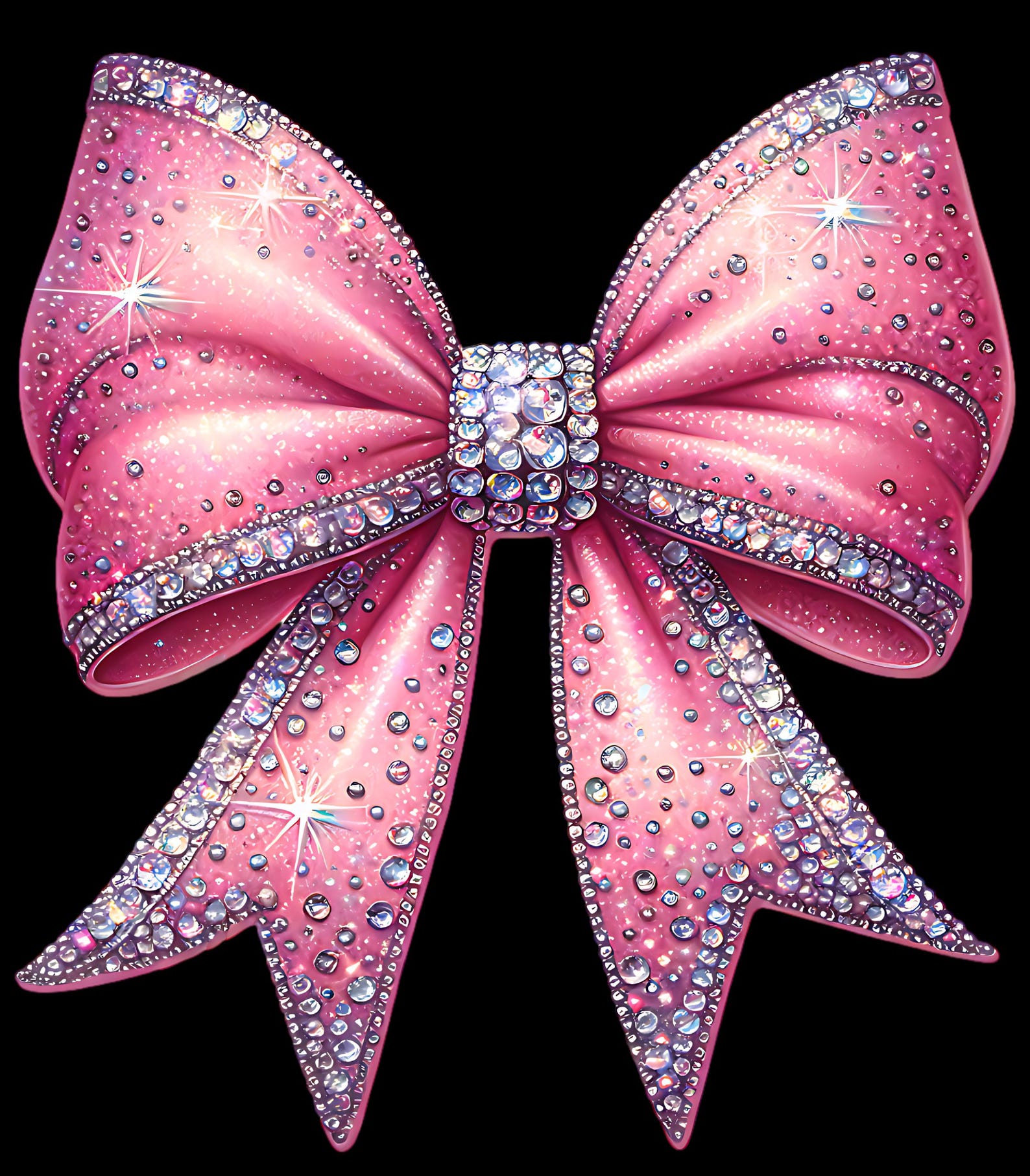 Ornate Rhinestone Pink Bow PNG, Coquette Design With NO Background ...