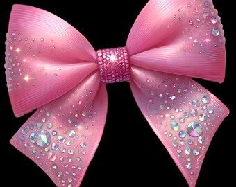 Pink Rhinestone Bow PNG, Coquette Design With NO Background - High ...