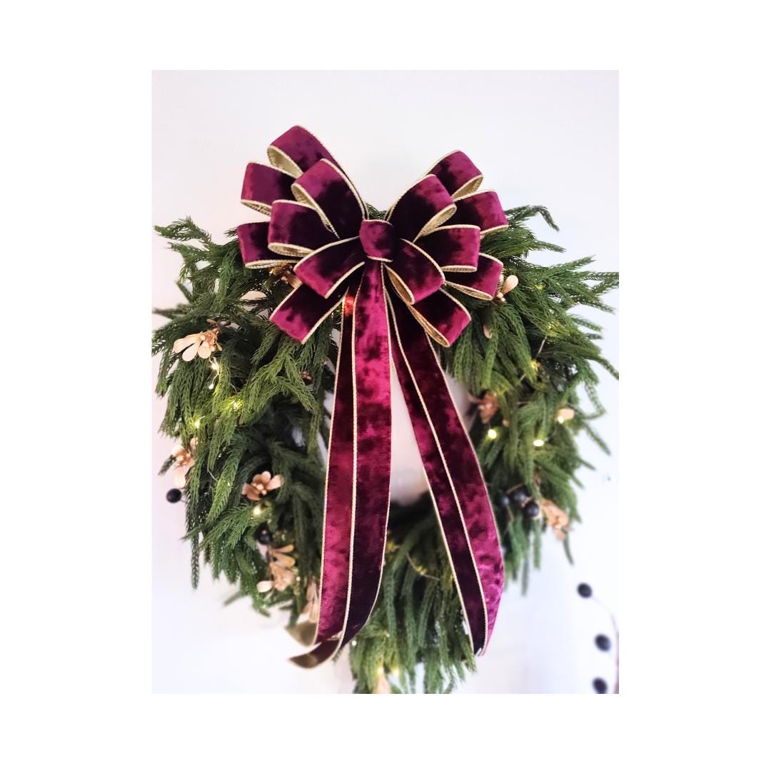 Deluxe Chic Large 10in Wide, 18-40in Long Burgundy / Wine Velvet and ...