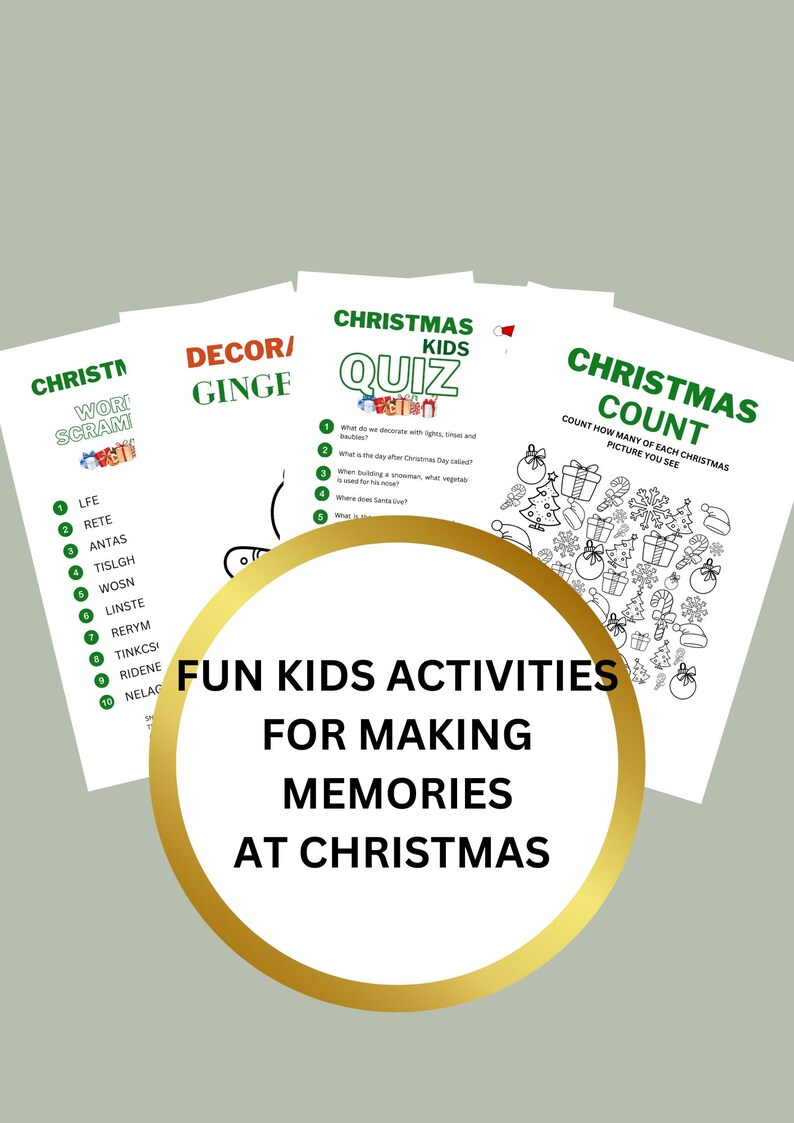 Kids Christmas Activity Bundle | Christmas Games and Activities ...