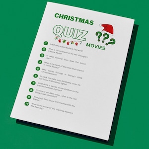 Christmas Movie Quiz | Printable Quiz | Christmas Movie Game | Family ...