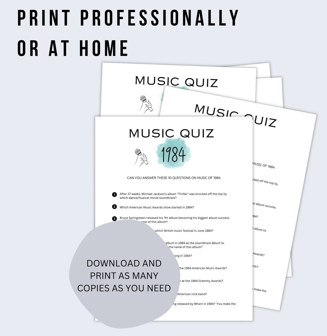 40th Birthday Quiz Bundle | 40th Birthday Party | Born in 1984 Trivia ...