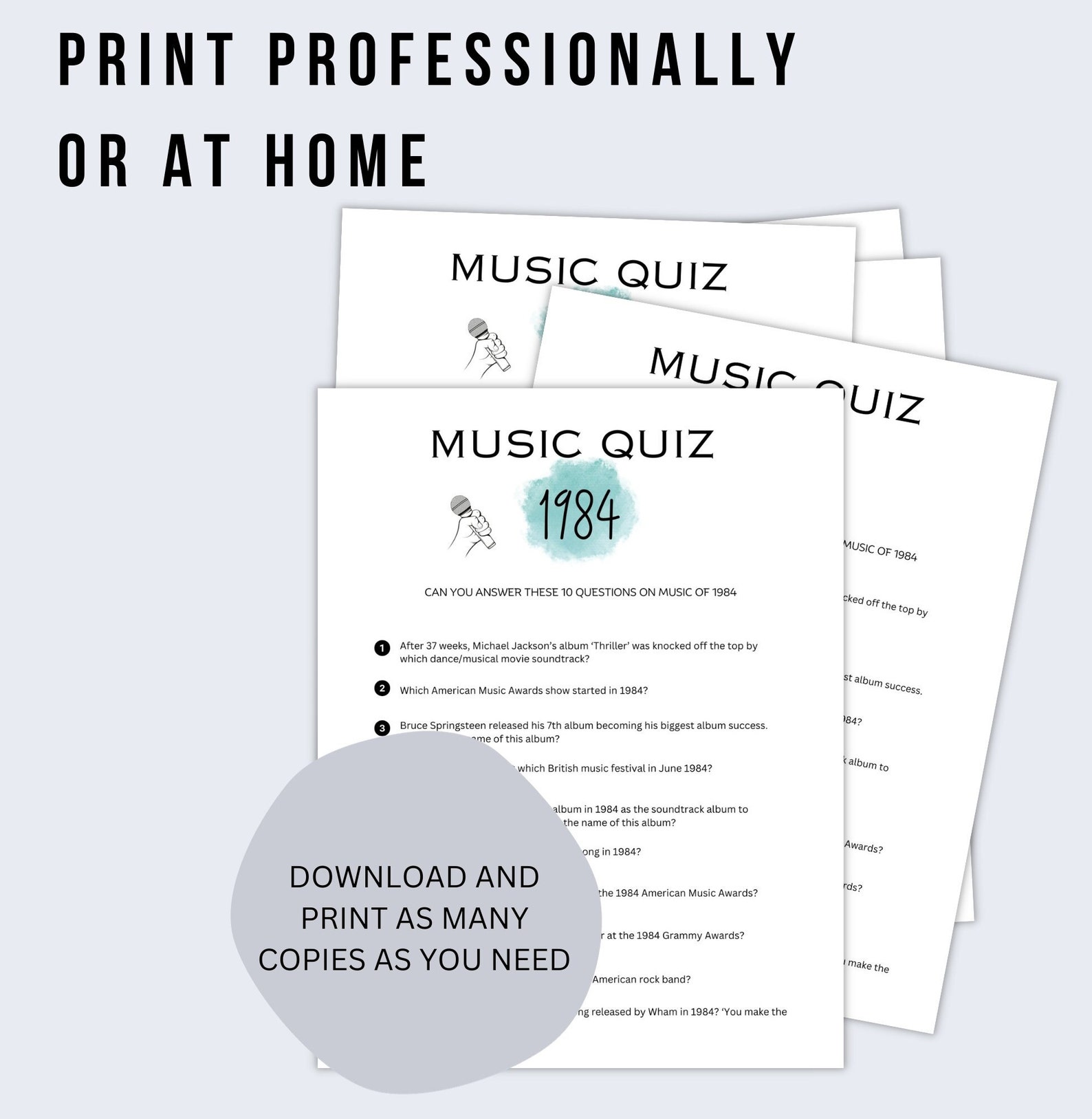 40th Birthday Quiz Bundle | 40th Birthday Party | Born in 1984 Trivia ...