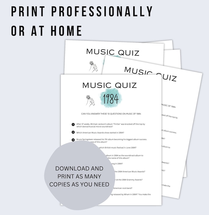 40th Birthday Quiz Bundle | 40th Birthday Party | Born in 1984 Trivia ...