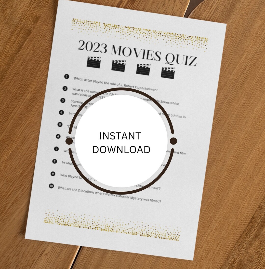2023 Movies Quiz | New Years Eve Printable Party Game (PDF) - Etsy