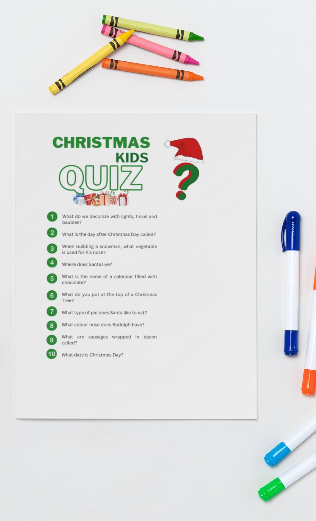 Kids Christmas Quiz | Kids Christmas Party Game | Printable Kids Quiz ...