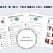 40th Birthday Quiz Bundle | 40th Birthday Party | Born in 1984 Trivia ...