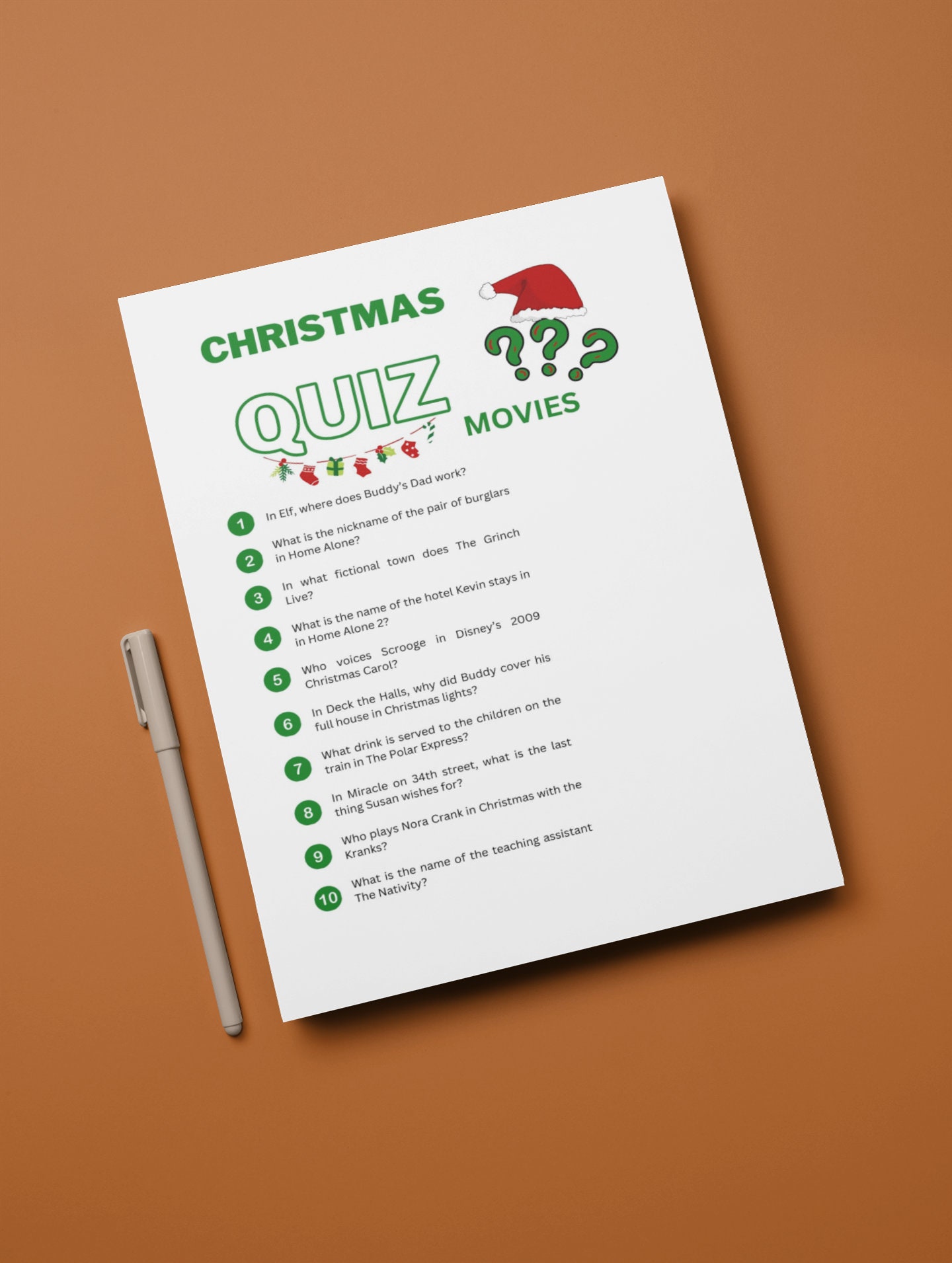 Christmas Movie Quiz | Printable Quiz | Christmas Movie Game | Family ...