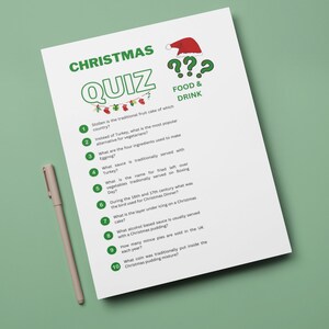 Printable Quiz | Christmas Quiz | Food and Drink Quiz | Family Fun Game ...