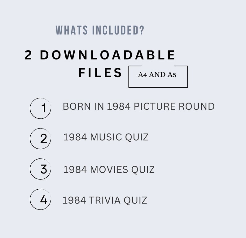 40th Birthday Quiz Bundle | 40th Birthday Party | Born in 1984 Trivia ...