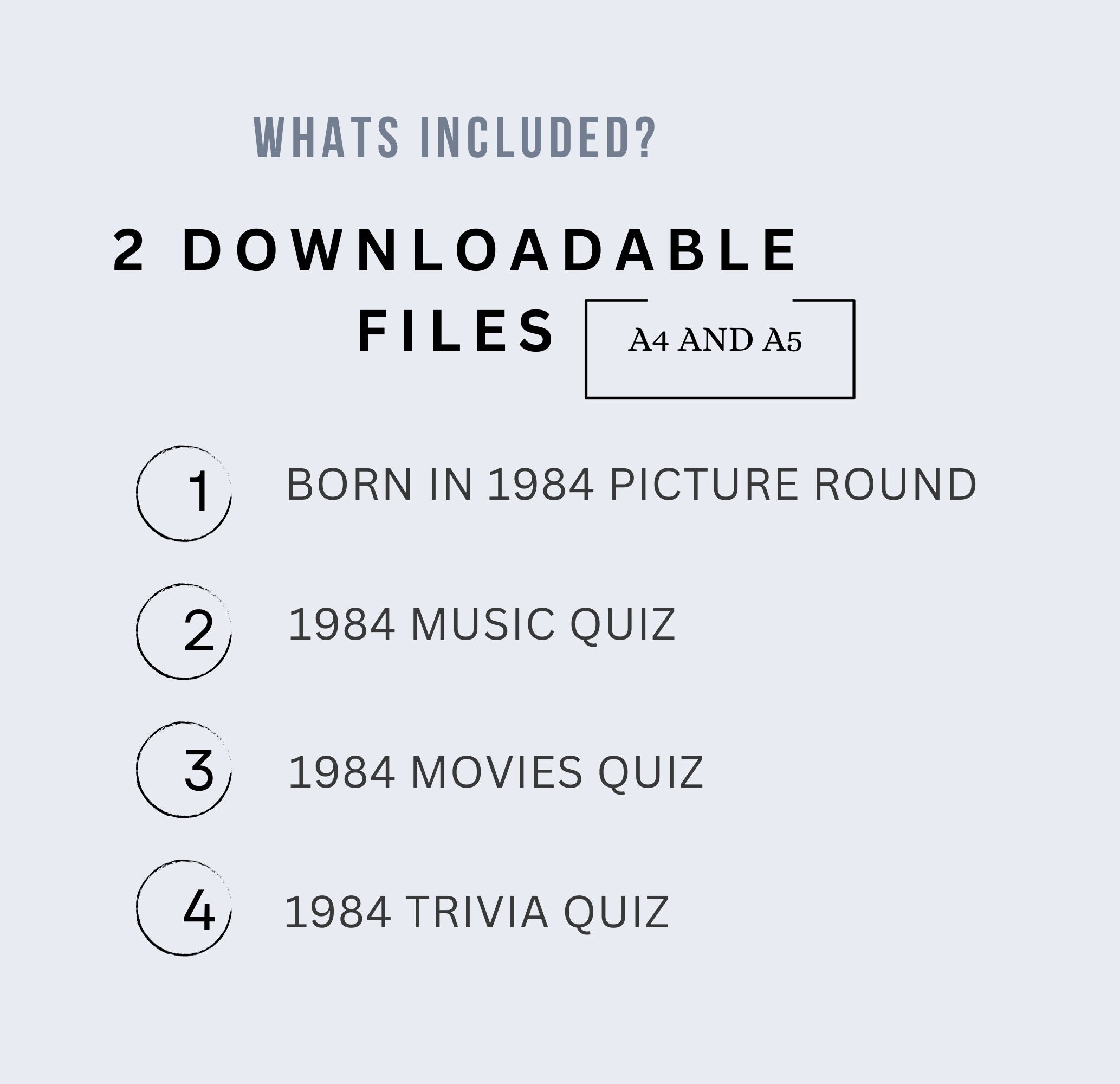 40th Birthday Quiz Bundle | 40th Birthday Party | Born in 1984 Trivia ...