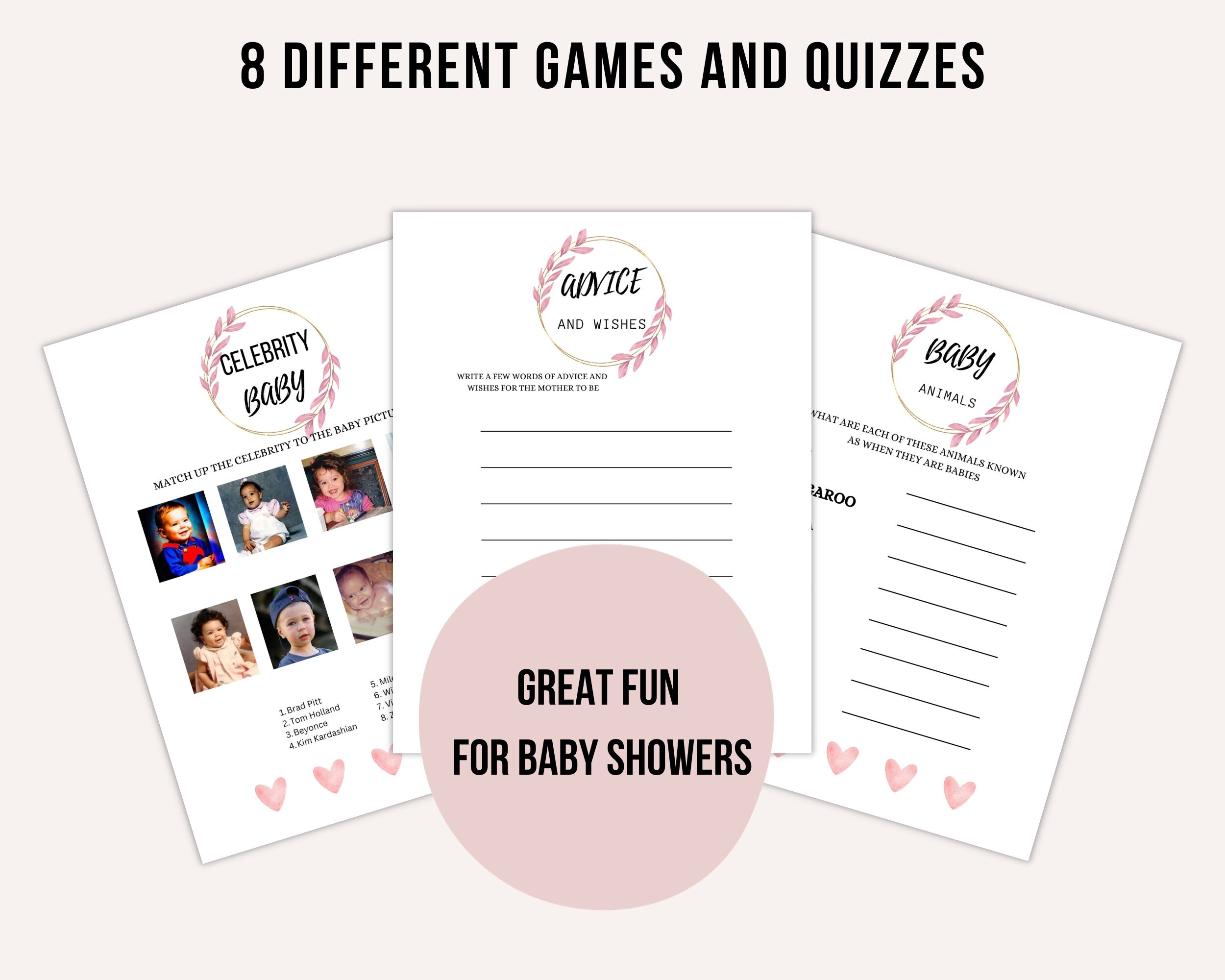 Printable Baby Shower Game Bundle | 8 in 1 Baby Shower Bundle | Baby ...