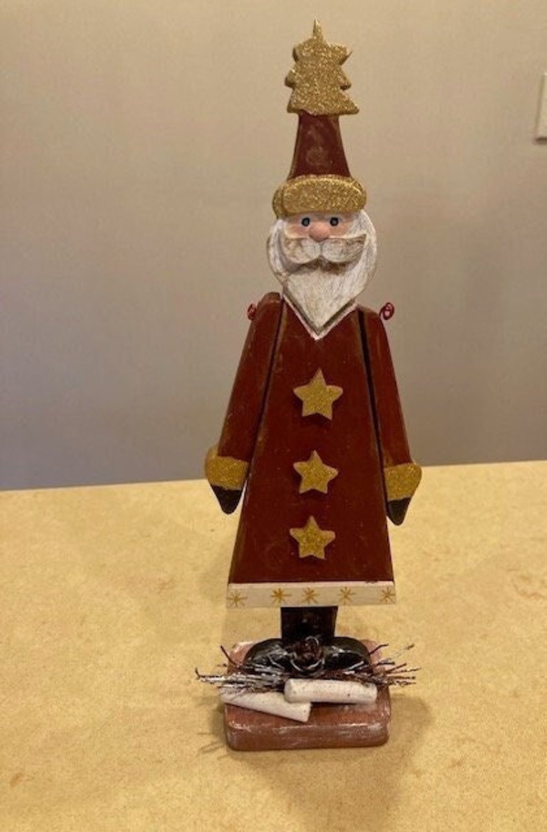 100% Designed, Hand Cut, and Hand Painted Santa Christmas Decoration ...