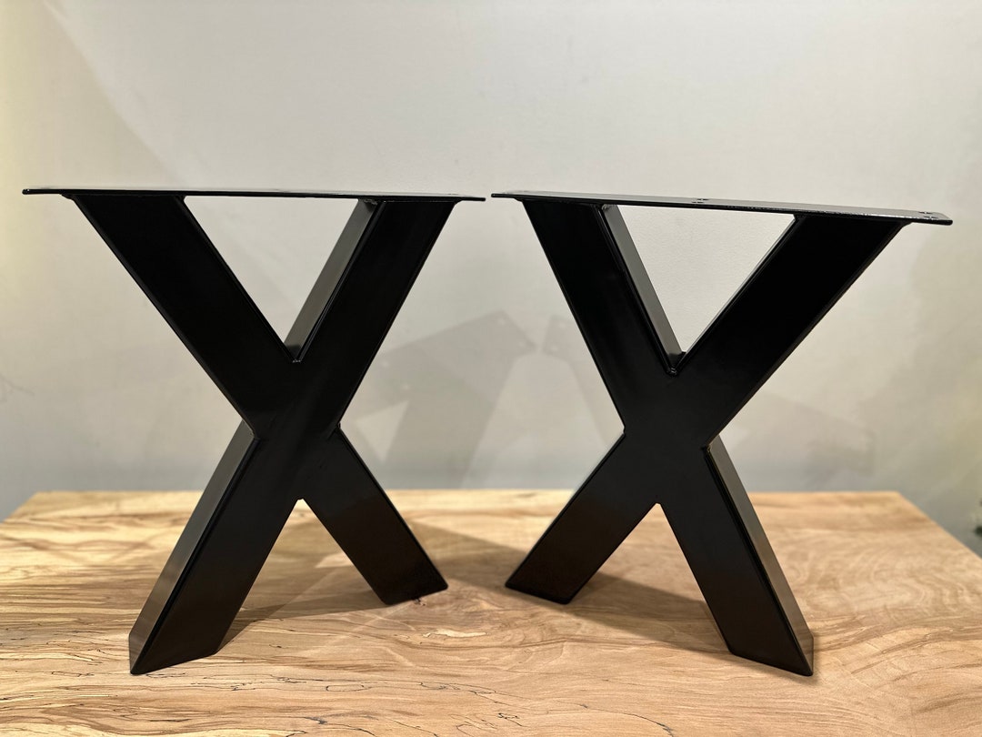 Black Powder-coated Steel X Table Legs - Etsy