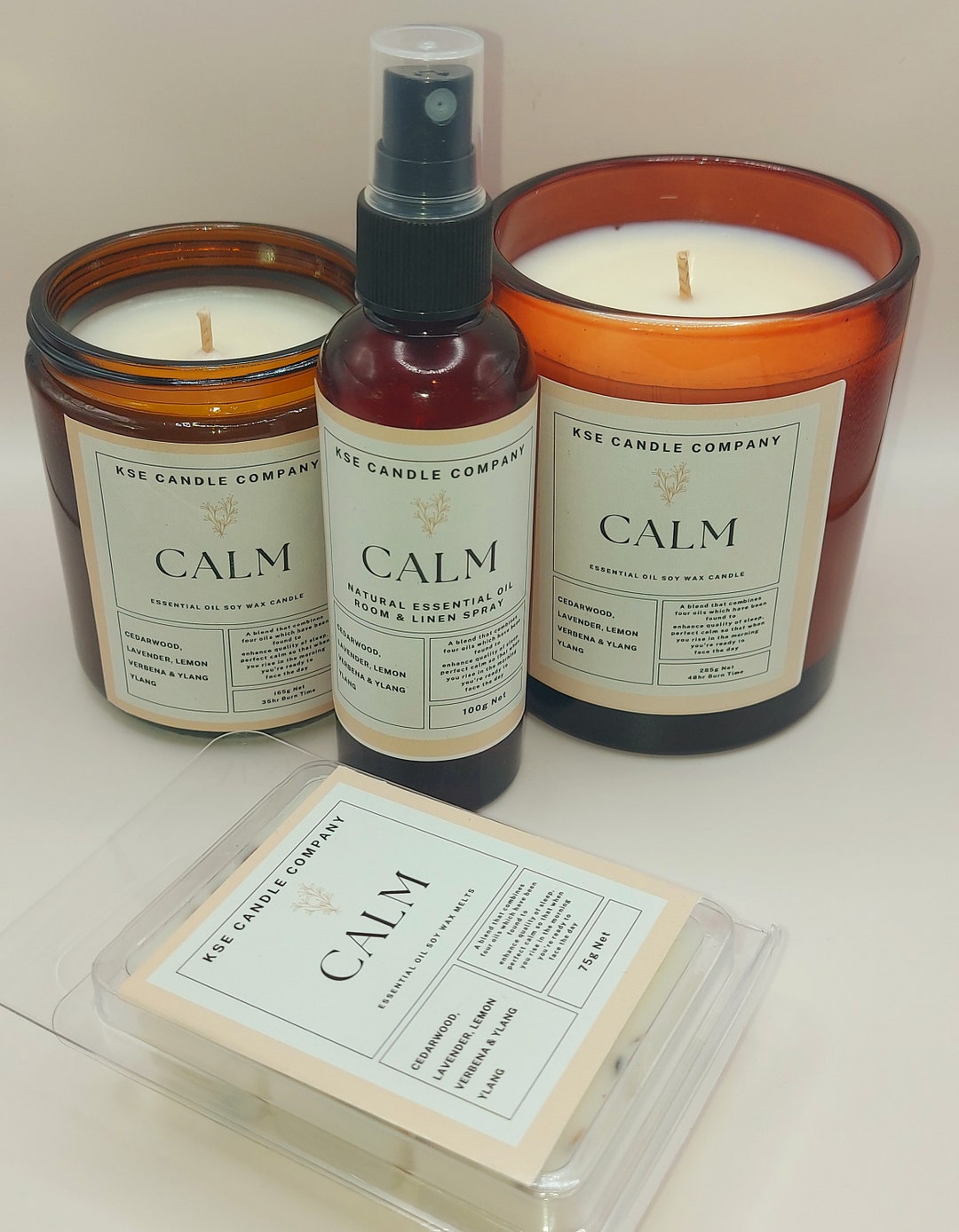 Calming Essential Oil Aromatherapy Soy Wax Candles Lavender Relaxation ...