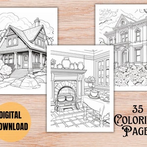 Old House Coloring Book: Vintage Architecture, Interiors & Exteriors ...