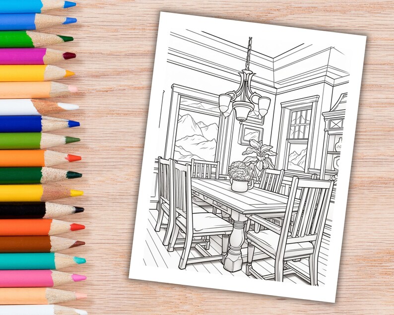 35 Old House Coloring Pages, Vintage & Historic Home Digital Coloring ...