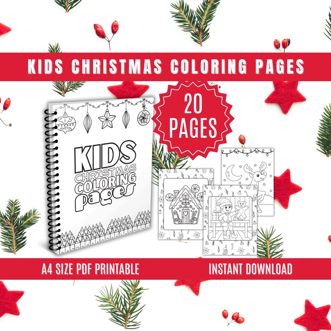 Christmas Coloring Pages for Kids Christmas Coloring Sheets - Etsy
