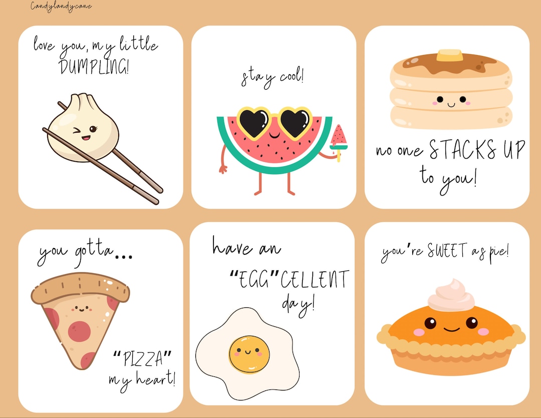 6 CUTE LUNCH NOTES - Etsy