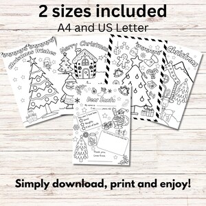 Letter to Santa Coloring Page With Bonus Coloring Sheets - Etsy